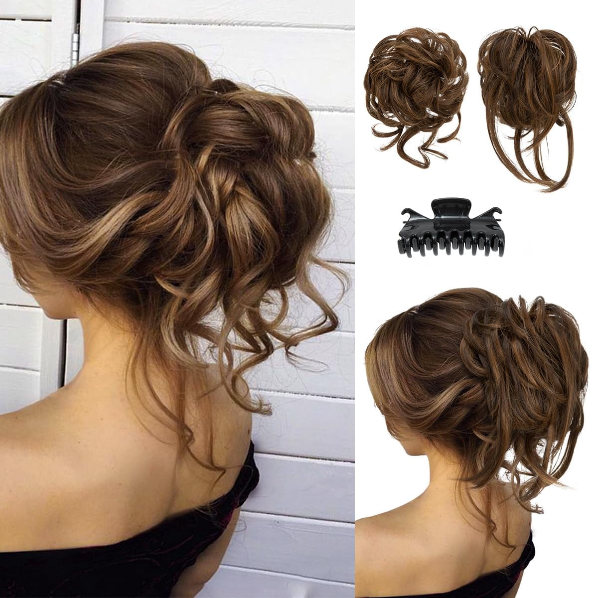 FLUSHIA Messy Juda Bun Hair Extension For Women Claw Clip Messy Bun ...