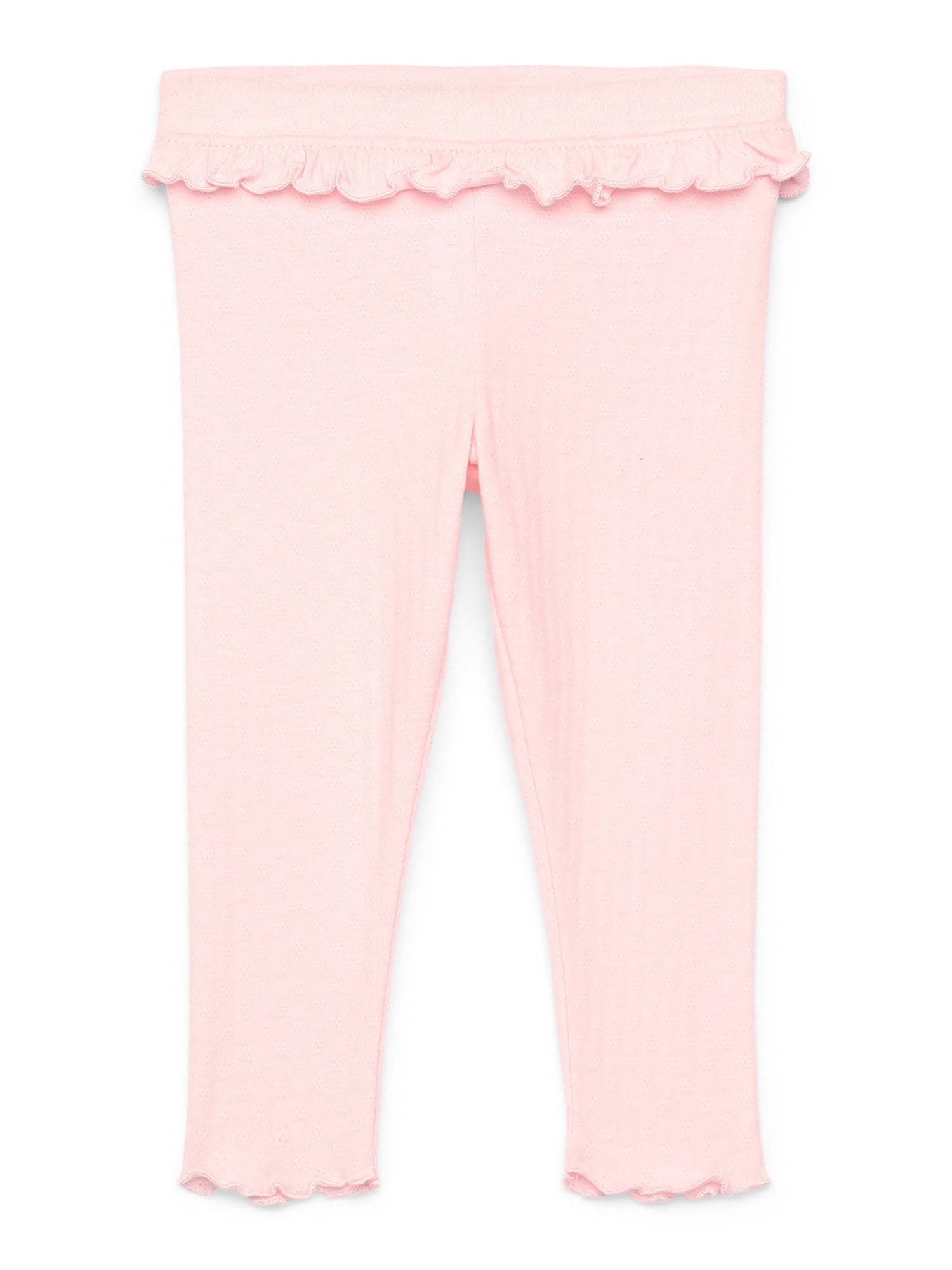 Garanimals Baby Girl Ruffle Trim Pointelle Leggings, Sizes 0M-24M ...