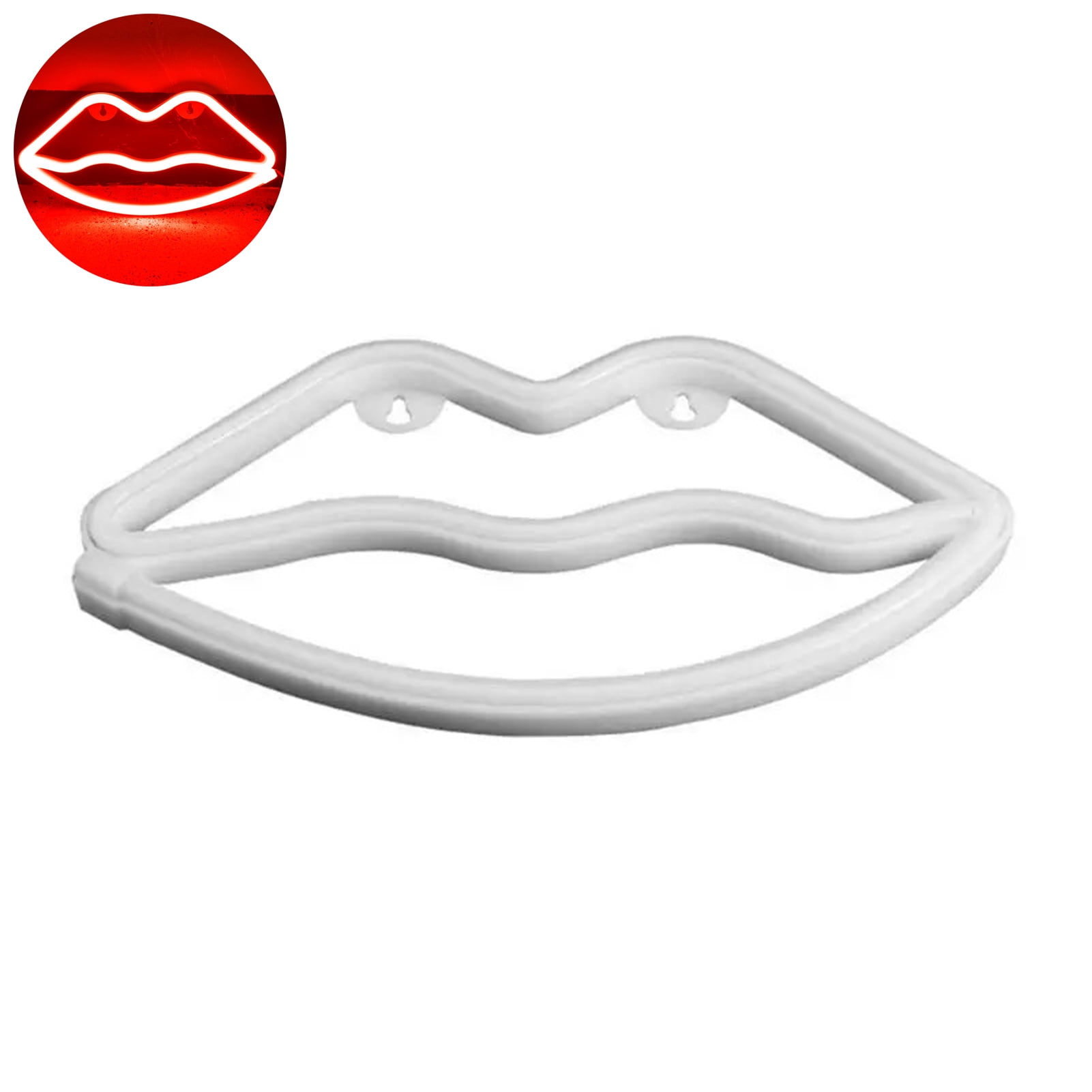 FLW Neon Light Eye-catching Lips Shaped LED Neon Sign Wall Light Room ...