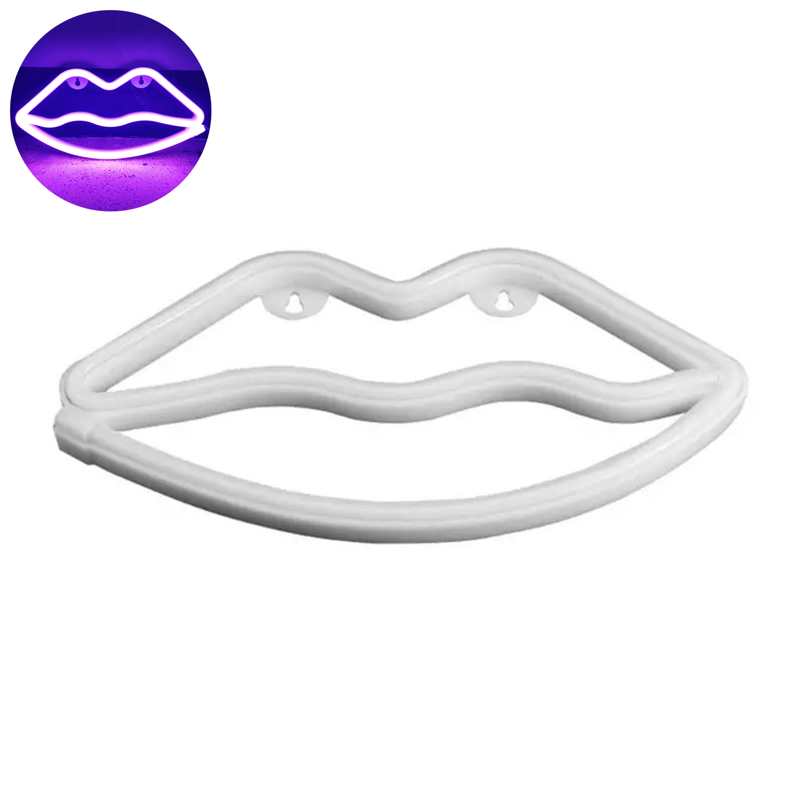 FLW Neon Light Eye-catching Lips Shaped LED Neon Sign Wall Light Room ...