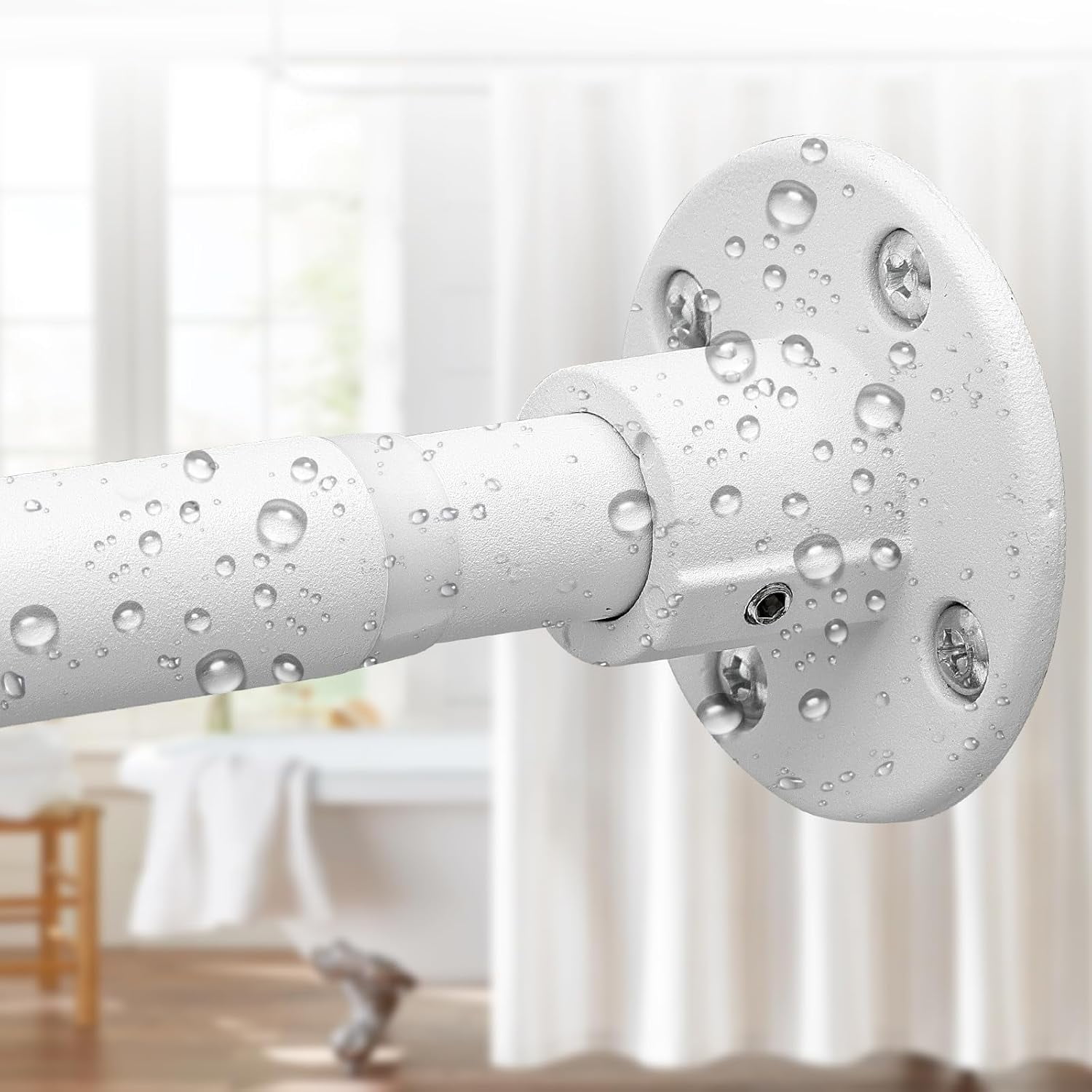 FLY HAWK 1 inch Heavy Duty Shower Curtain Rod for Bathroom, 28"-93", No ...