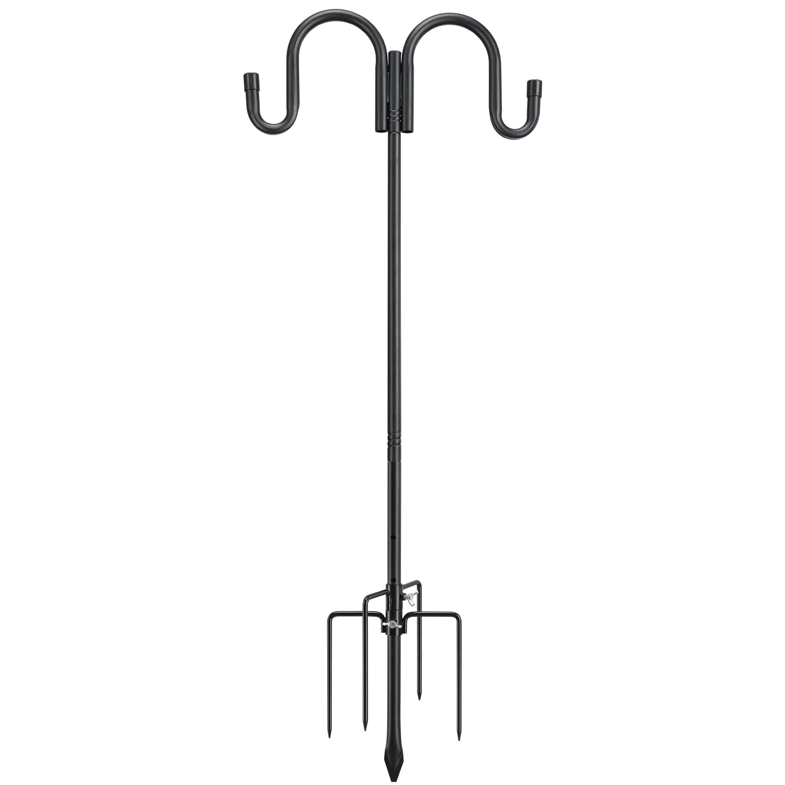 FLY HAWK Black Double Shepherds Hook for Outdoor Hummingbird Feeder ...