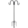 FLY HAWK Black Double Shepherds Hook for Outdoor Hummingbird Feeder ...
