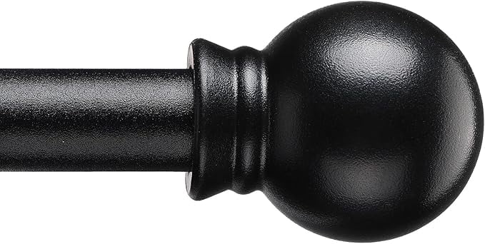 FLY HAWK Black Curtain Rods for Windows 30" to 44", 5/8 Inch Small ...