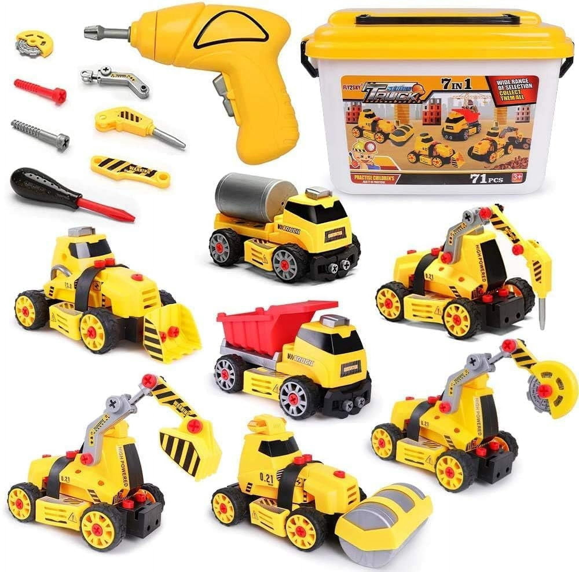 FLY2SKY Toys for 3 4 5 6 7 Year Old Boys 7 in 1 Take Apart Toys with ...