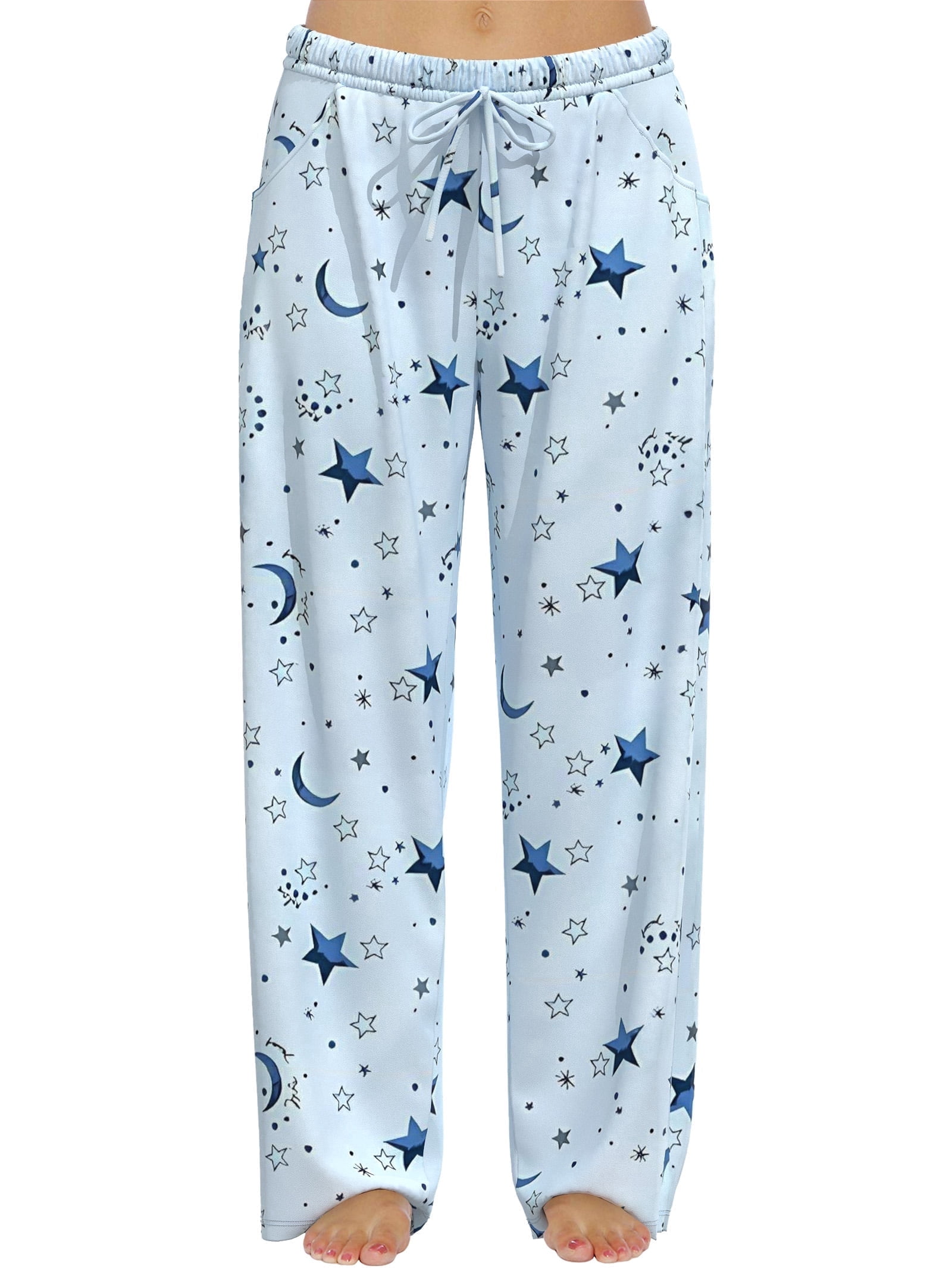 FLYCURVY Plus Size Women Pajama Pants Soft Long Sleep Lounge Pants ...