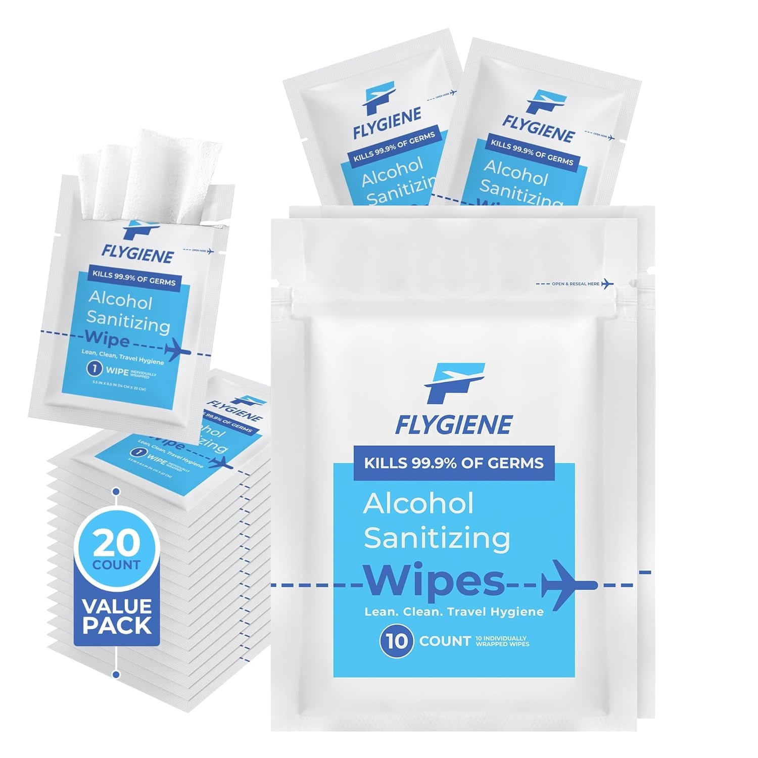 Customer reviews for FLYGIENE Sanitizing Wipes, Travel Wipes ...