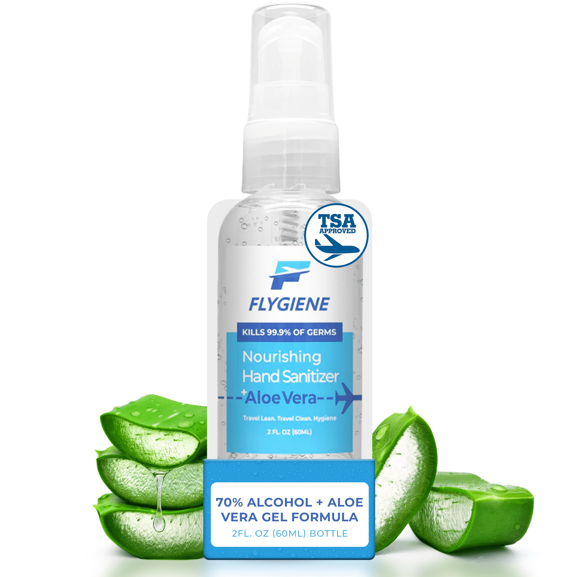 FLYGIENE Hand Sanitizer Travel Size, Alcohol + Aloe Travel Hand ...