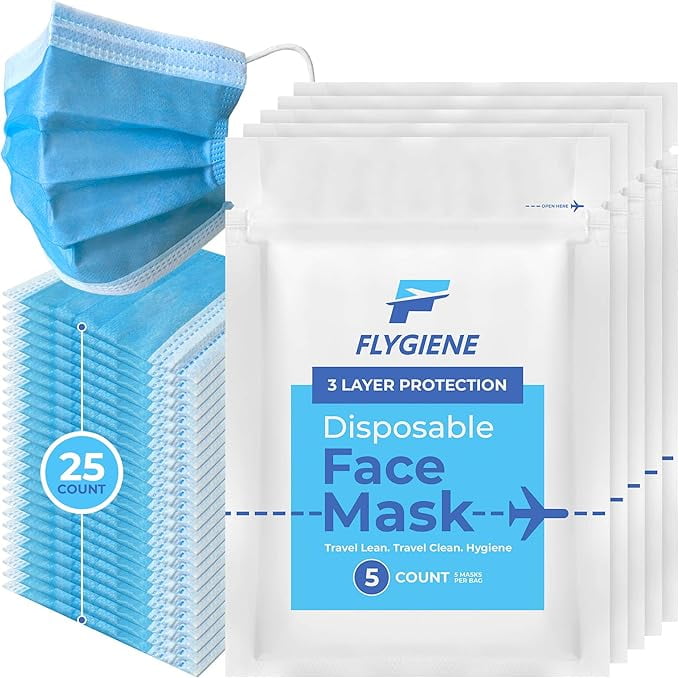 FLYGIENE Travel Size Face Mask - Breathable Travel Face Mask - Walmart.com