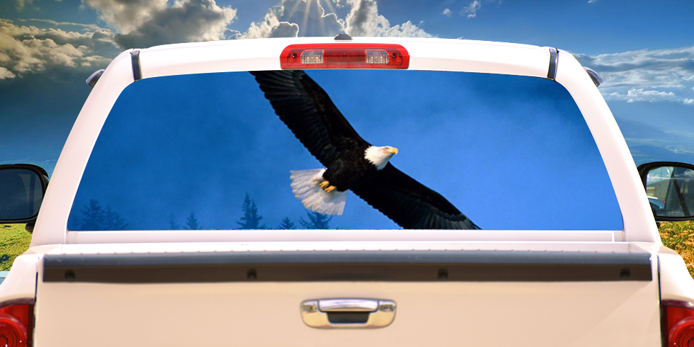 FLYING EAGLE 16"x54" Rear Window Graphic compact pickup truck tint film ...