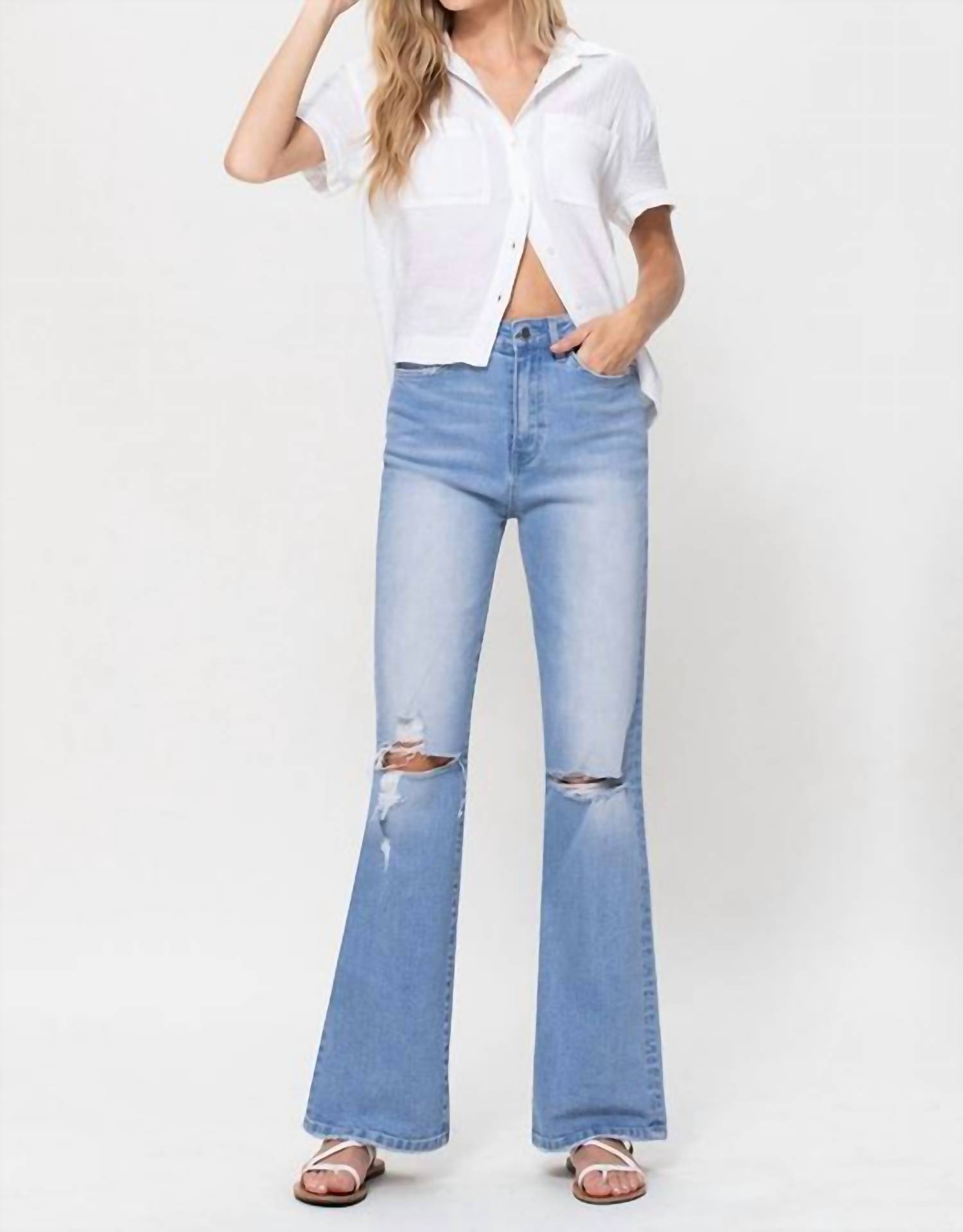Flying Monkey High Rise Vintage Flare Jeans - Walmart.com