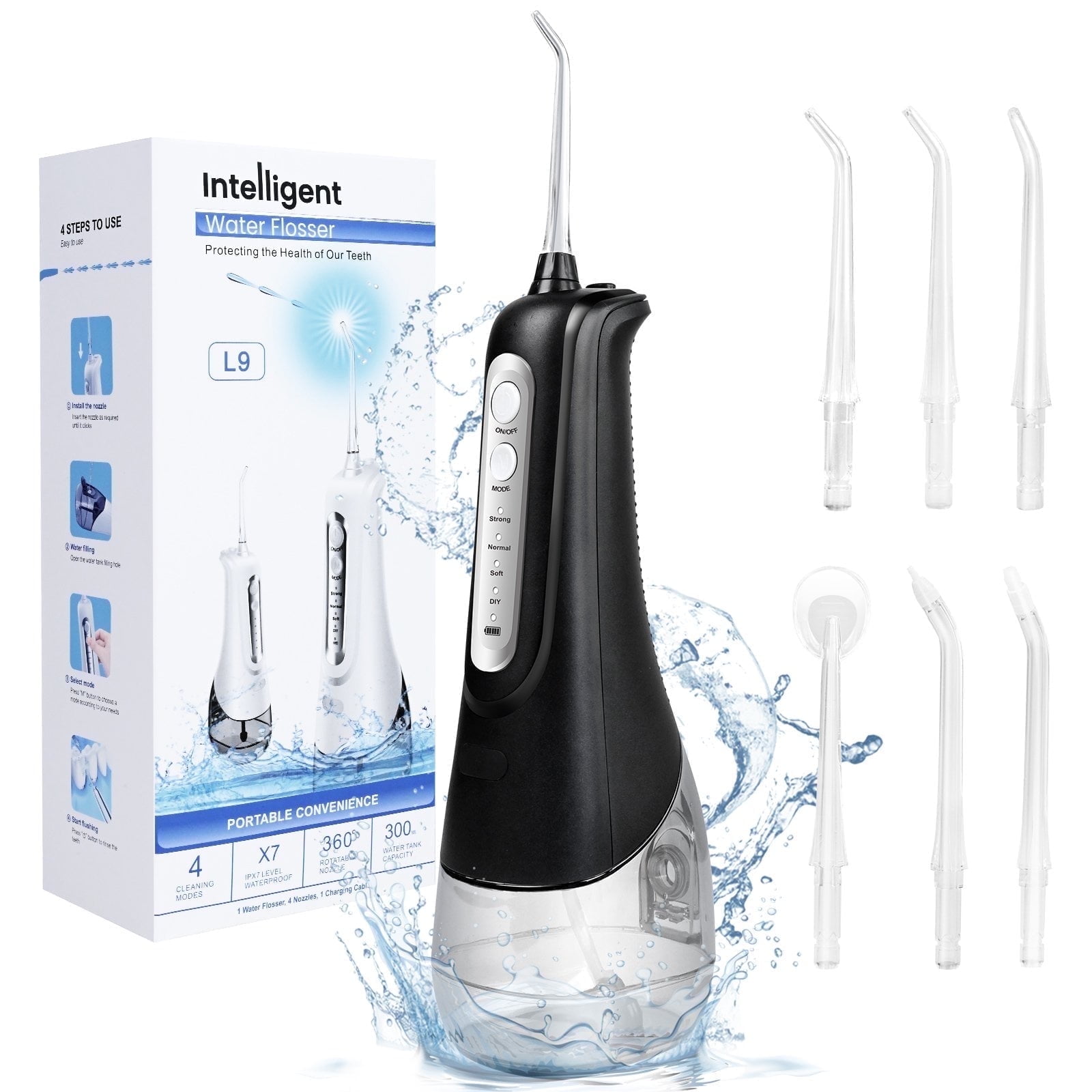 FLYINGJOING Portable Dental Electric Water Flosser, Cordless Hand Held ...