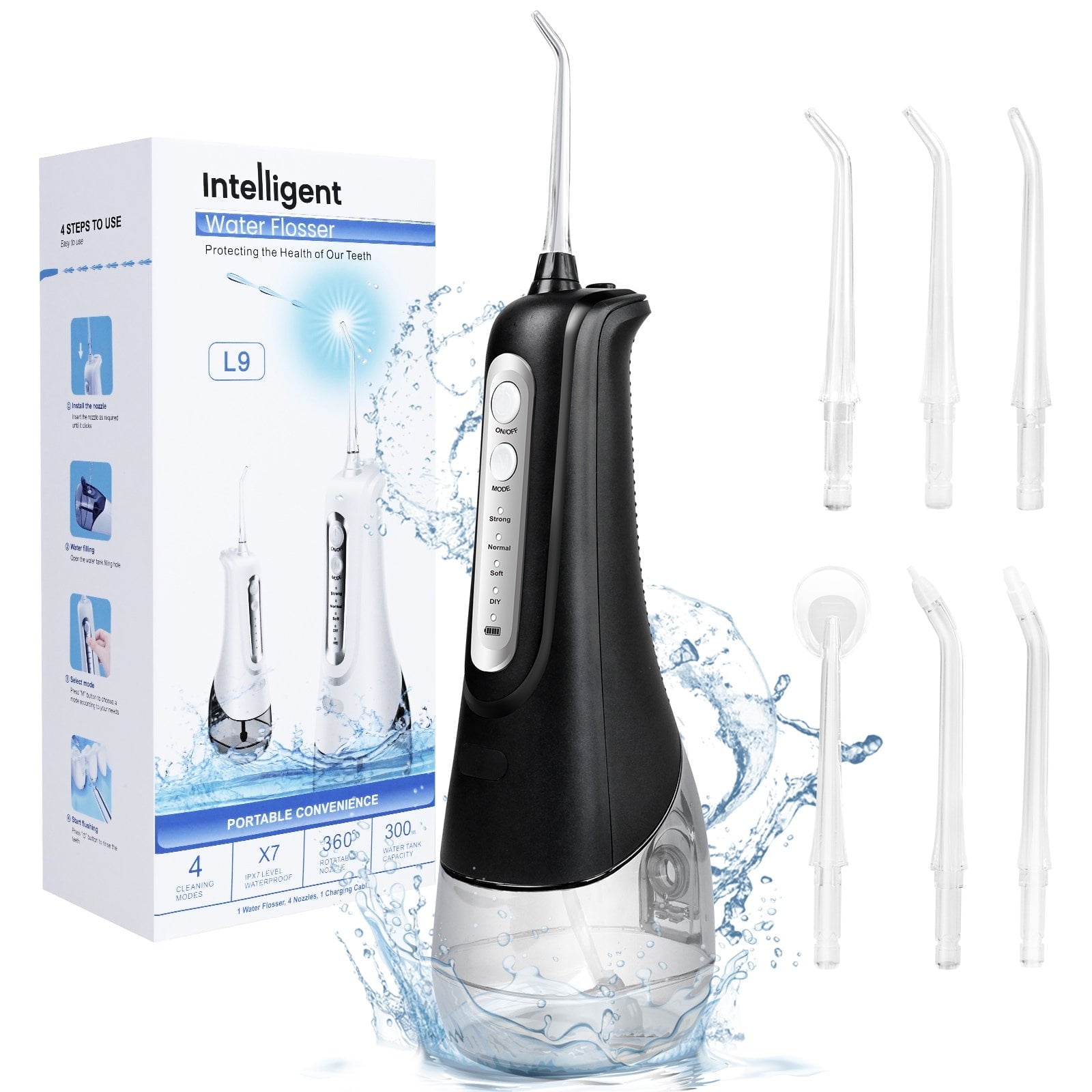 FLYINGJOING Portable Dental Electric Water Flosser, Cordless Hand Held ...