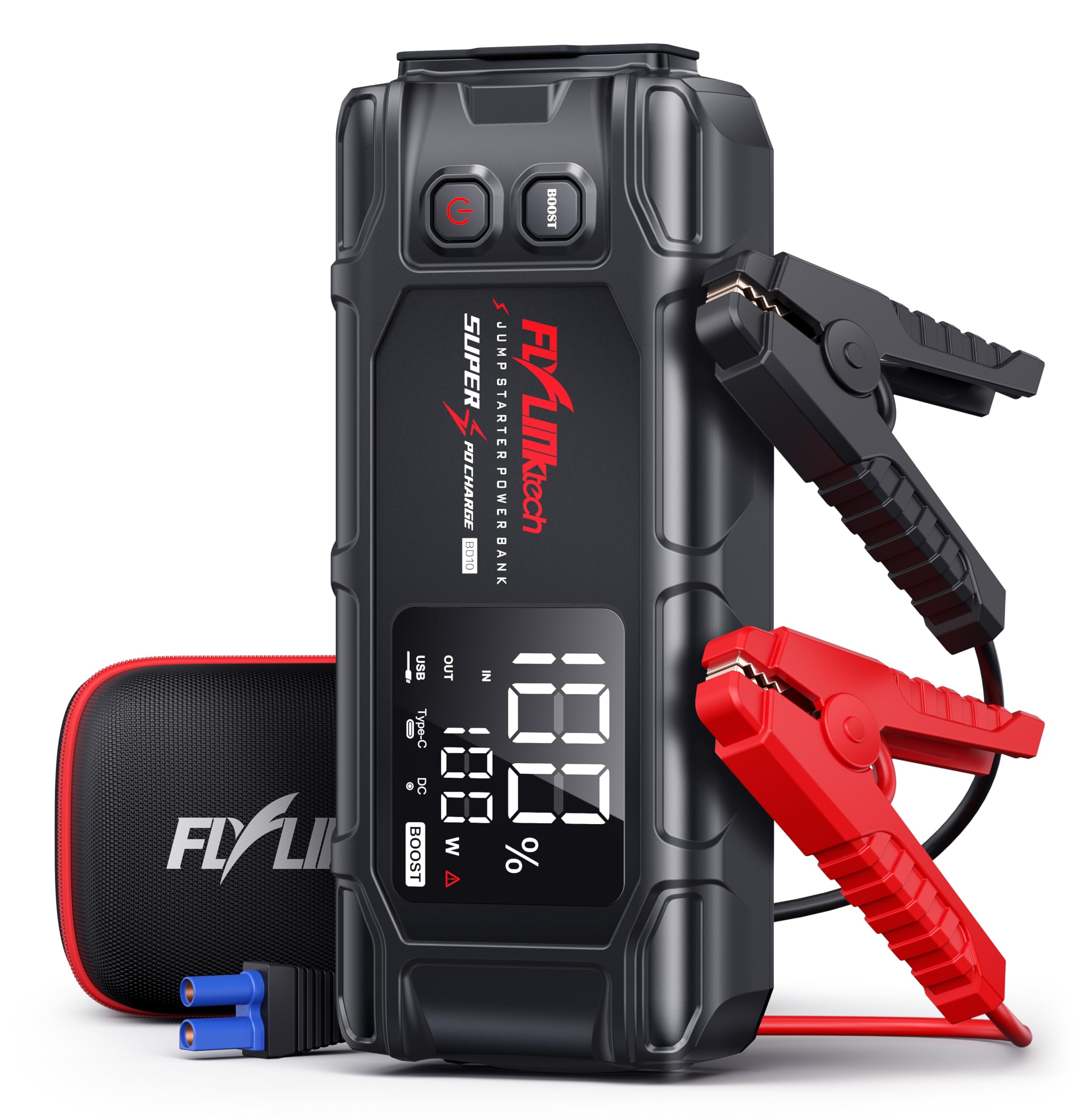 FLYLINKTECH Car Battery Jump Starter, 8000A Peak 26800mAh Jump Start ...
