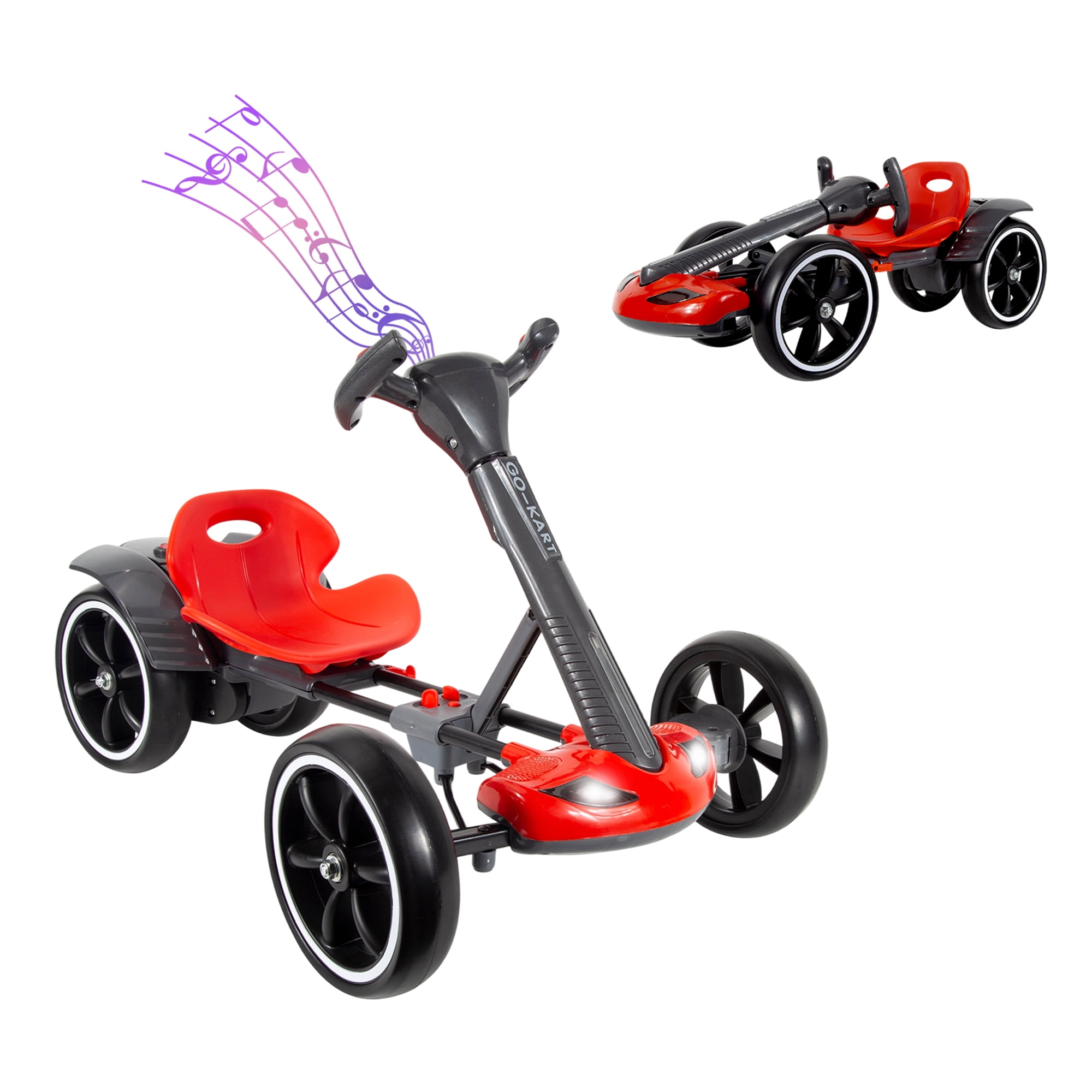 FLYPKIN Electric Drift Go Kart Ride On for Kids, 390W Motor 6V 4.5Ah ...