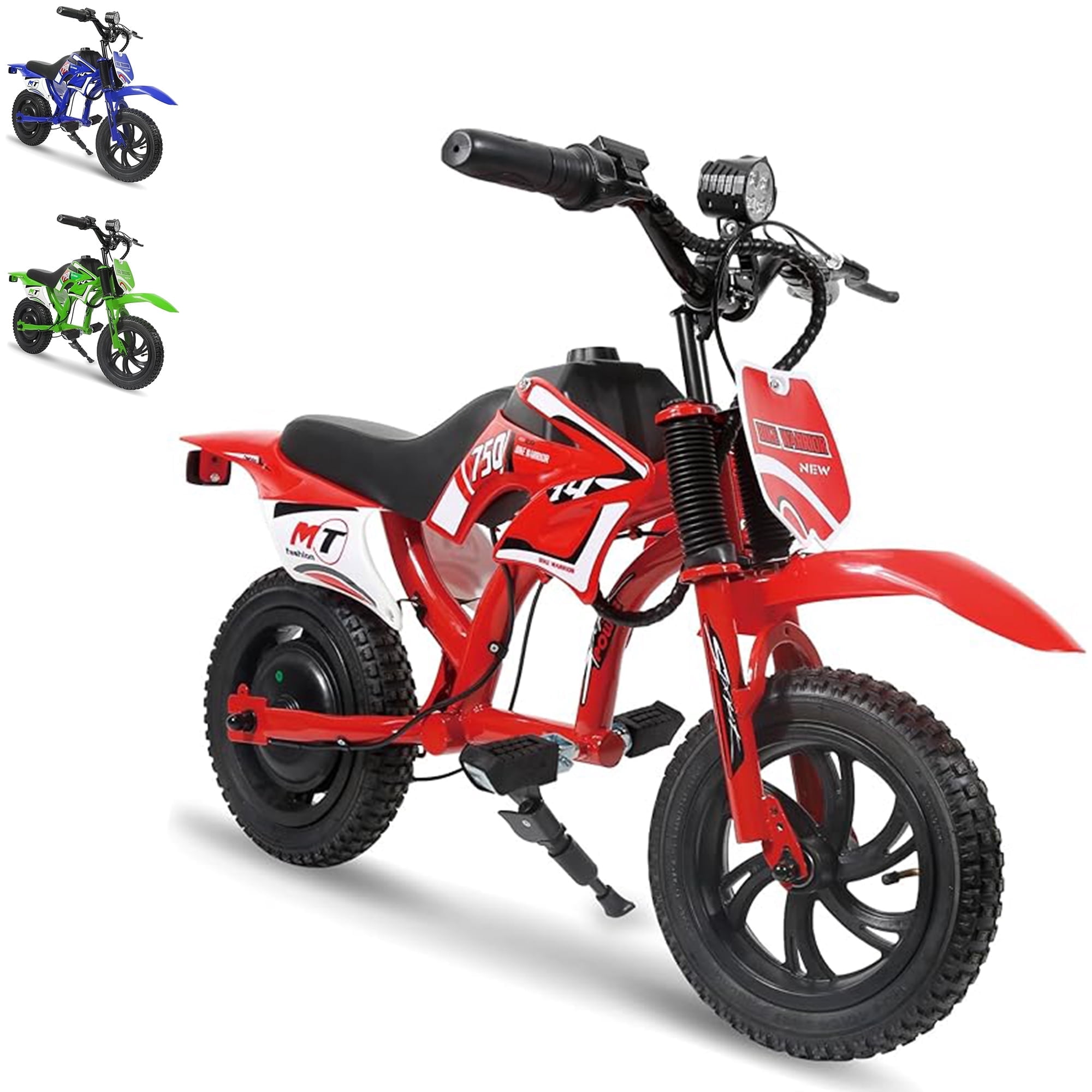 FLYPKIN MT750 Dirt Motorcycle, 300W Motor, 10 mph Speed, Red with ...