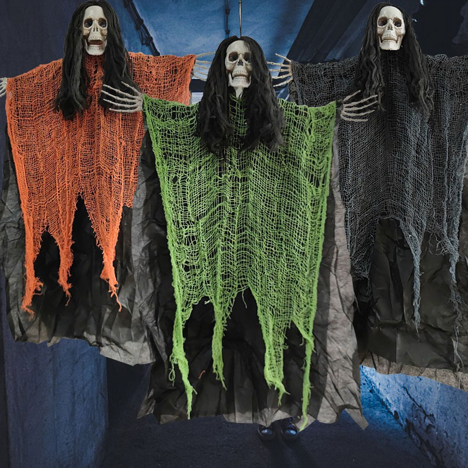 FLYRUN 3 Pack Hanging Halloween Skeleton Ghosts Decorations, The witch ...