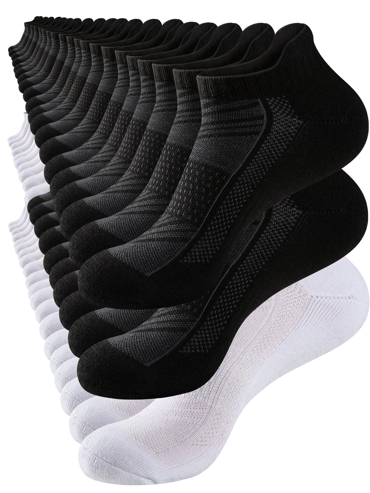 FLYRUN Lightweight Ankle Socks for Men, 30-Pair Pack, Breathable and ...