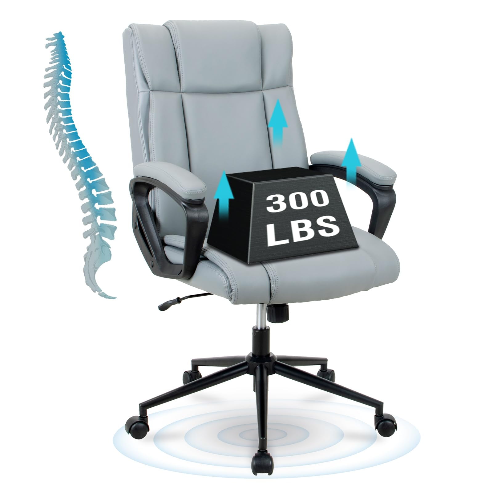 FLYSKY Executive Office Chair, Ergonomic Home Office Desk Chair with ...