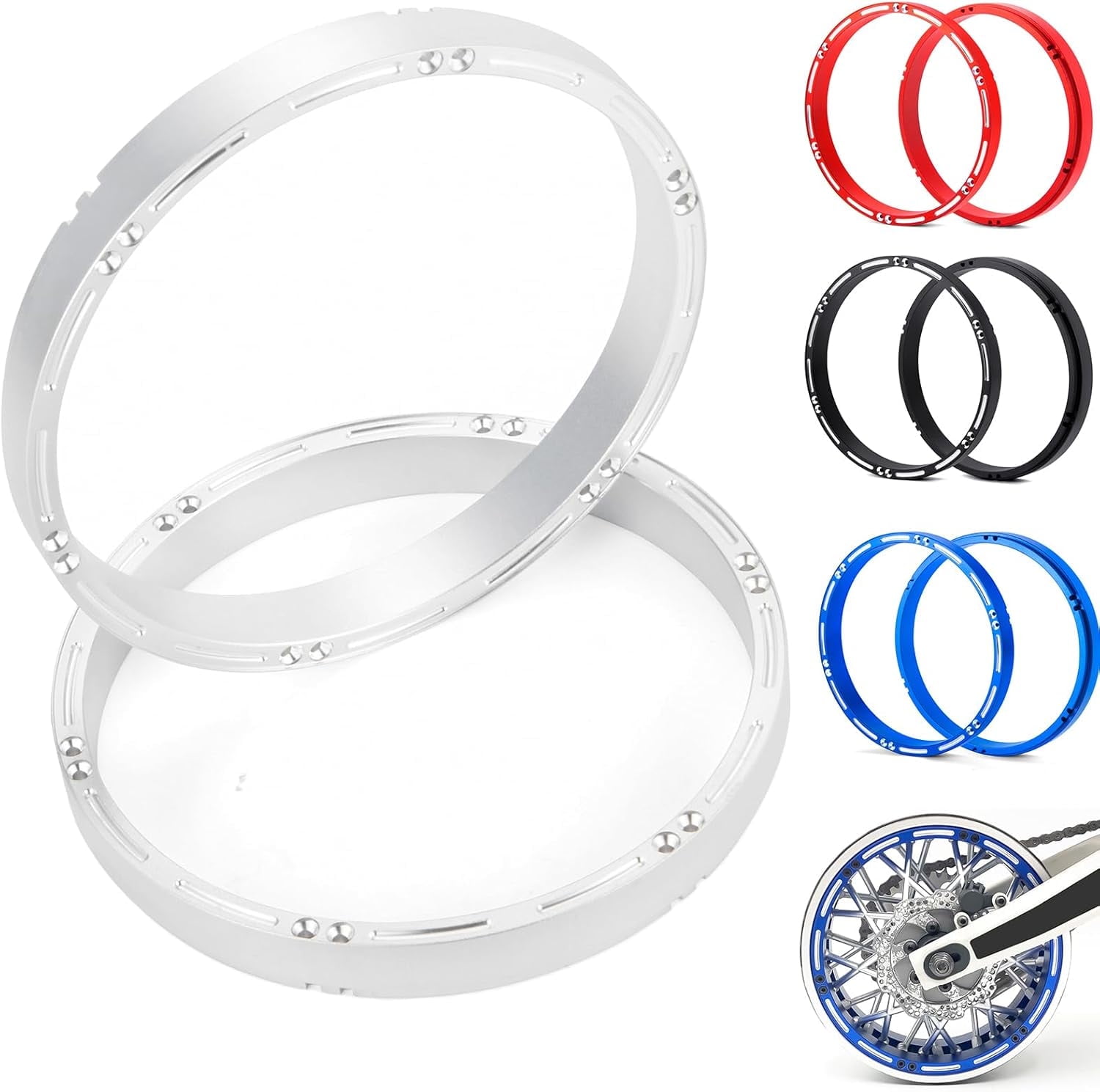 FLYXM 2Pcs Rear Wheel Reinforcement Rings Aluminum 7075 RC Wheel Outer ...