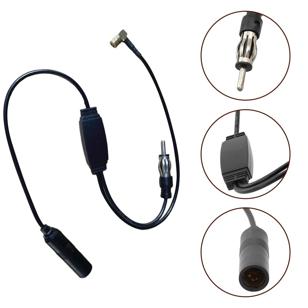 FM AM DAB Car Radio Active Antenna Splitter Adapter Cable SMB Converter ...