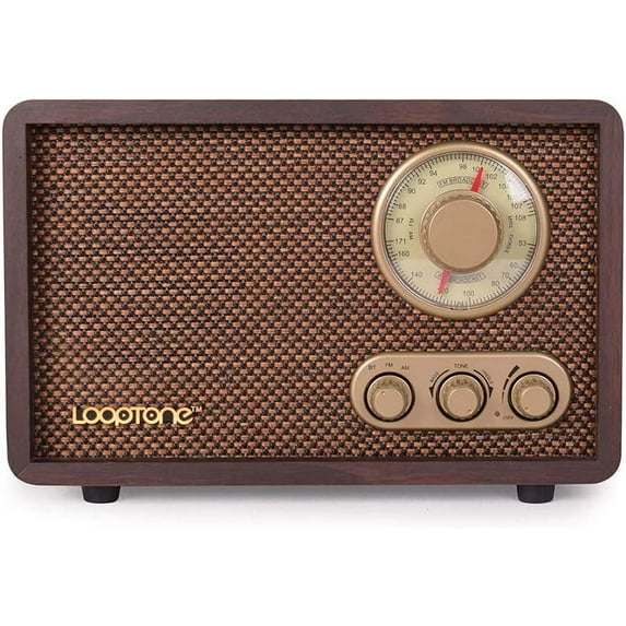 FM AM Radio Retro Wood Radio with Bluetooth Play Mp3 and Antenna Built ...