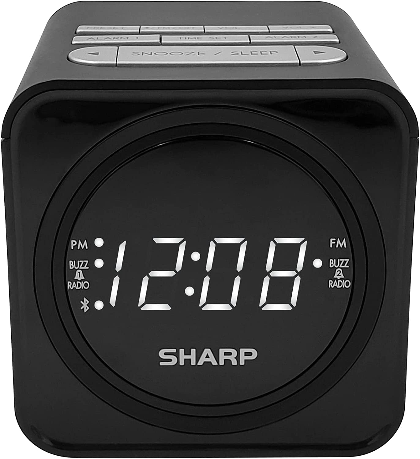FM Clock Radio with Bluetooth Speaker, FastCharge 2 amp USB Charge Port, Wake to Alarm or Radio ...