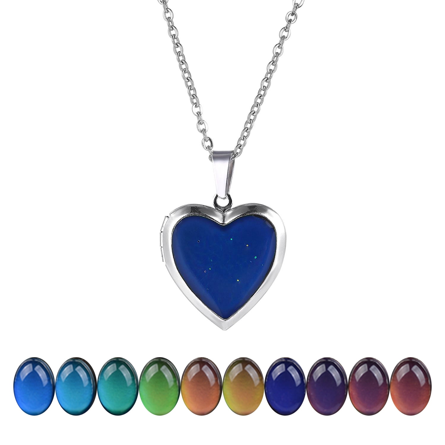 FM FM42 Temperature Sensing Color Changing Heart Openable Locket ...