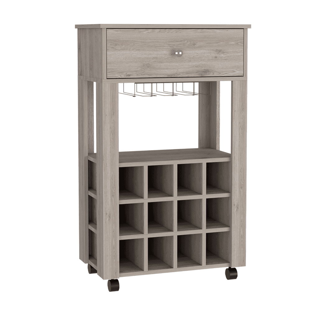 FM FURNITURE Ace Modern Engineered Wood Bar Cart with 4 Casters in ...