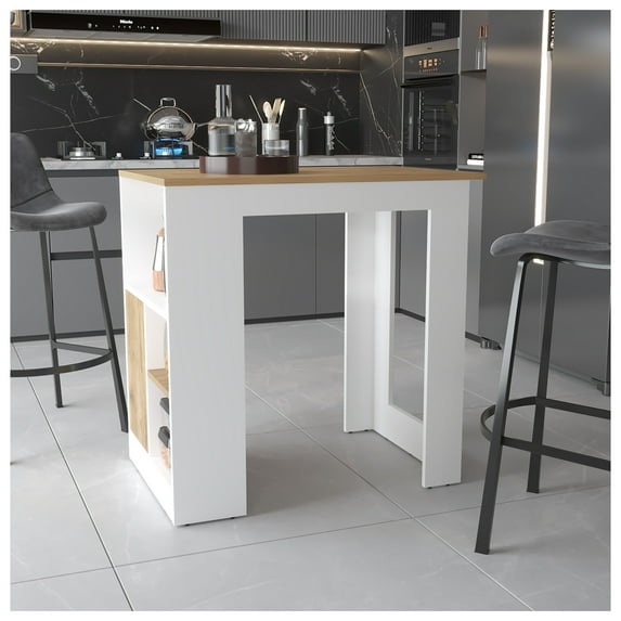 FM FURNITURE Arial Kitchen island in melamine with a door and open ...