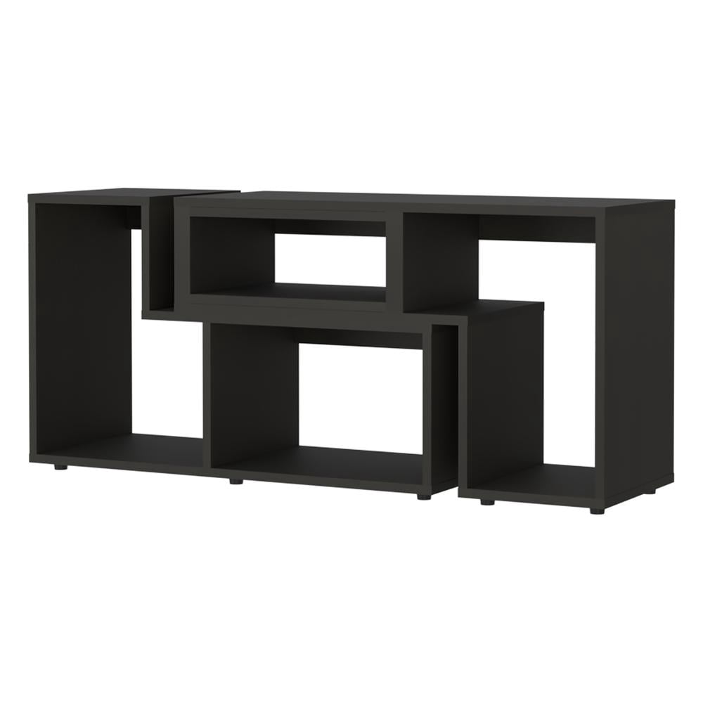 FM FURNITURE Harmony Extendable TV Stand Black Engineered Wood ...