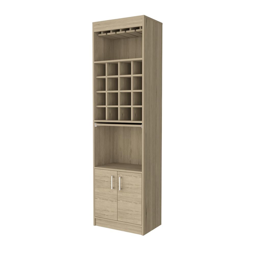 FM FURNITURE Illinois Bar Cabinet Light Pine (beige) Engineered Wood ...