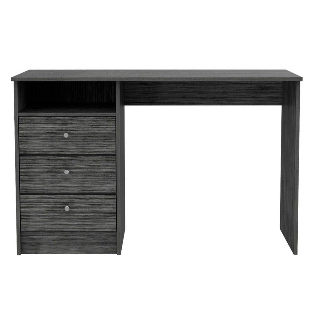 FM FURNITURE Naples 3-Drawer Engineered Wood Computer Desk in Smokey ...