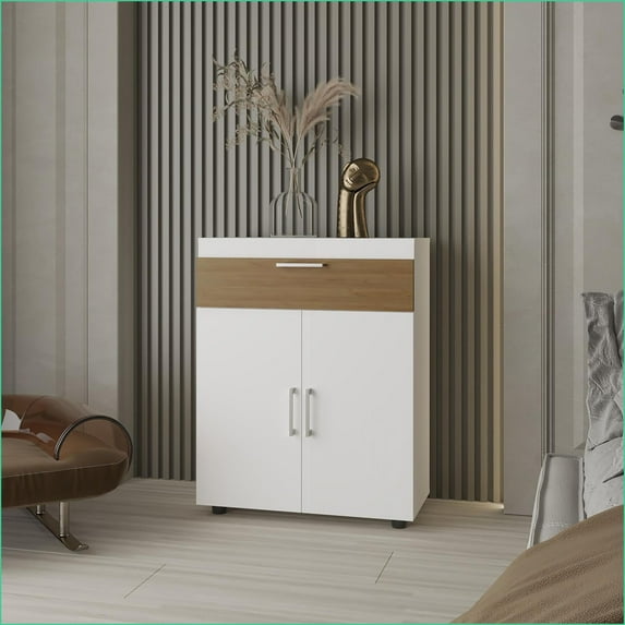 FM FURNITURE North Fork Pneumatic Lift-Up Shoe Rack with Dual Doors ...