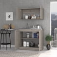 FM FURNITURE Perseus 2-Shelf Engineered Wood Cabinet Set in Light Gray ...