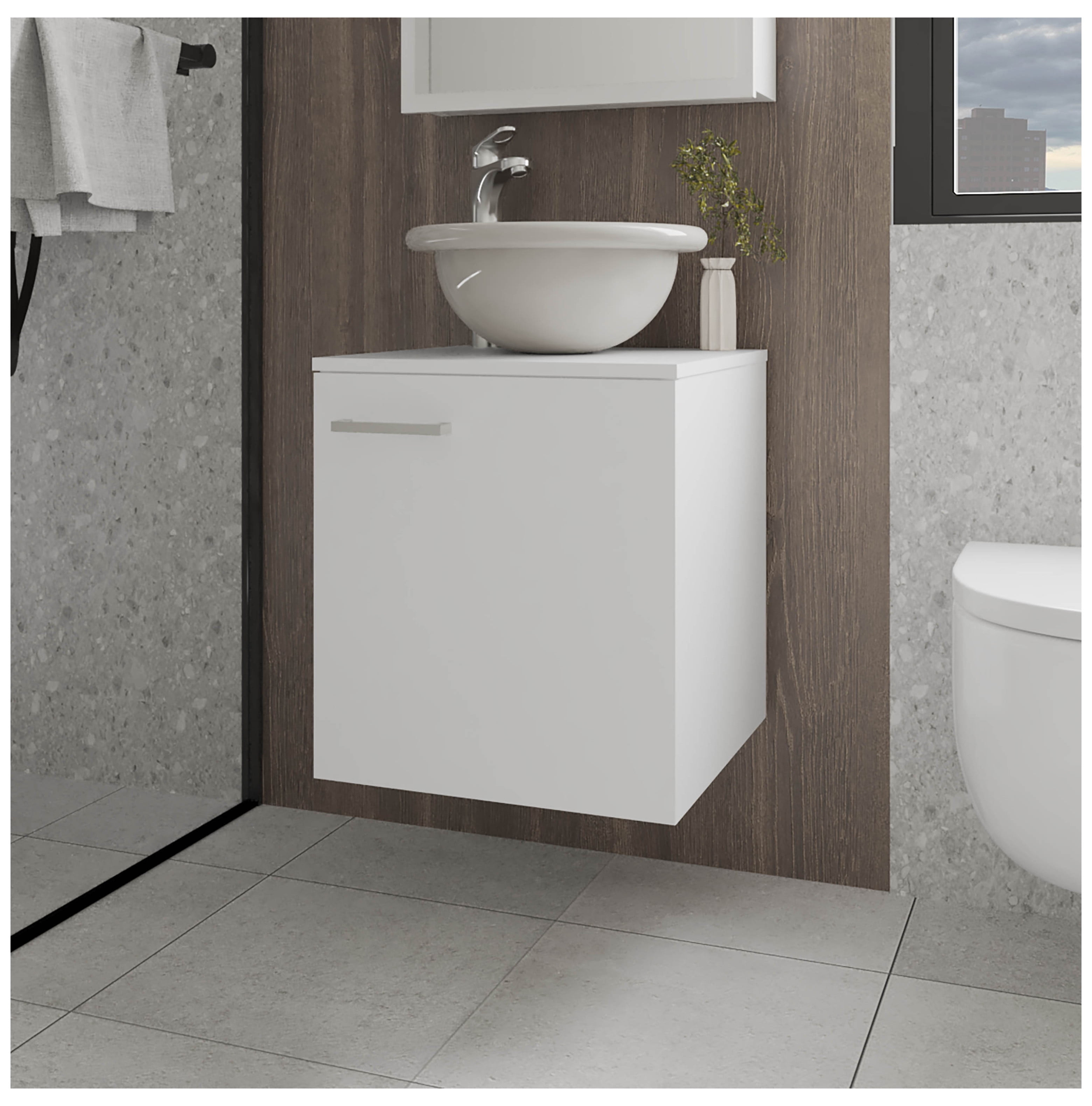 FM FURNITURE Pirtleville Bathroom Vanity with Integrated Sink, White ...