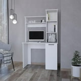 FM FURNITURE Rumford Computer Desk with Three Shelves White Engineered ...