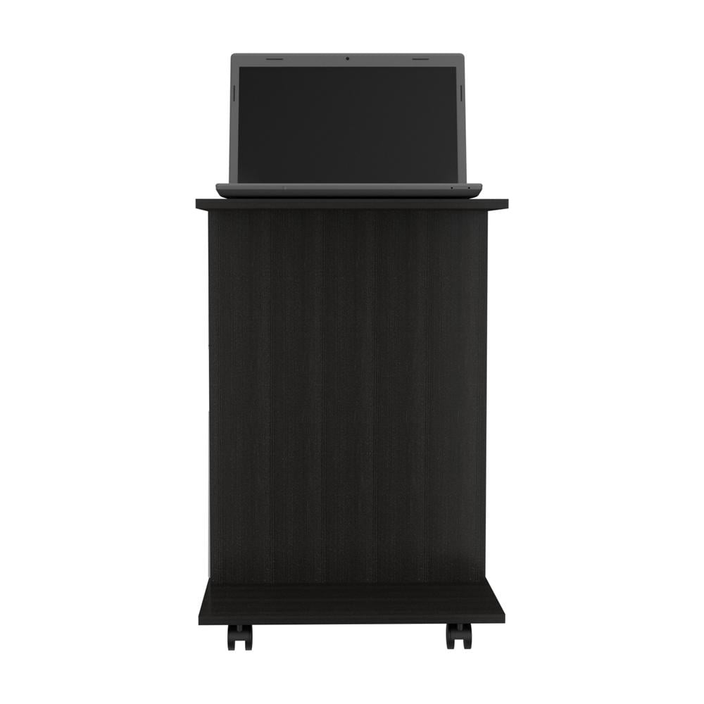 FM Furniture Bombay Wood Mobile Tray Table with 2 Lateral Shelves in ...