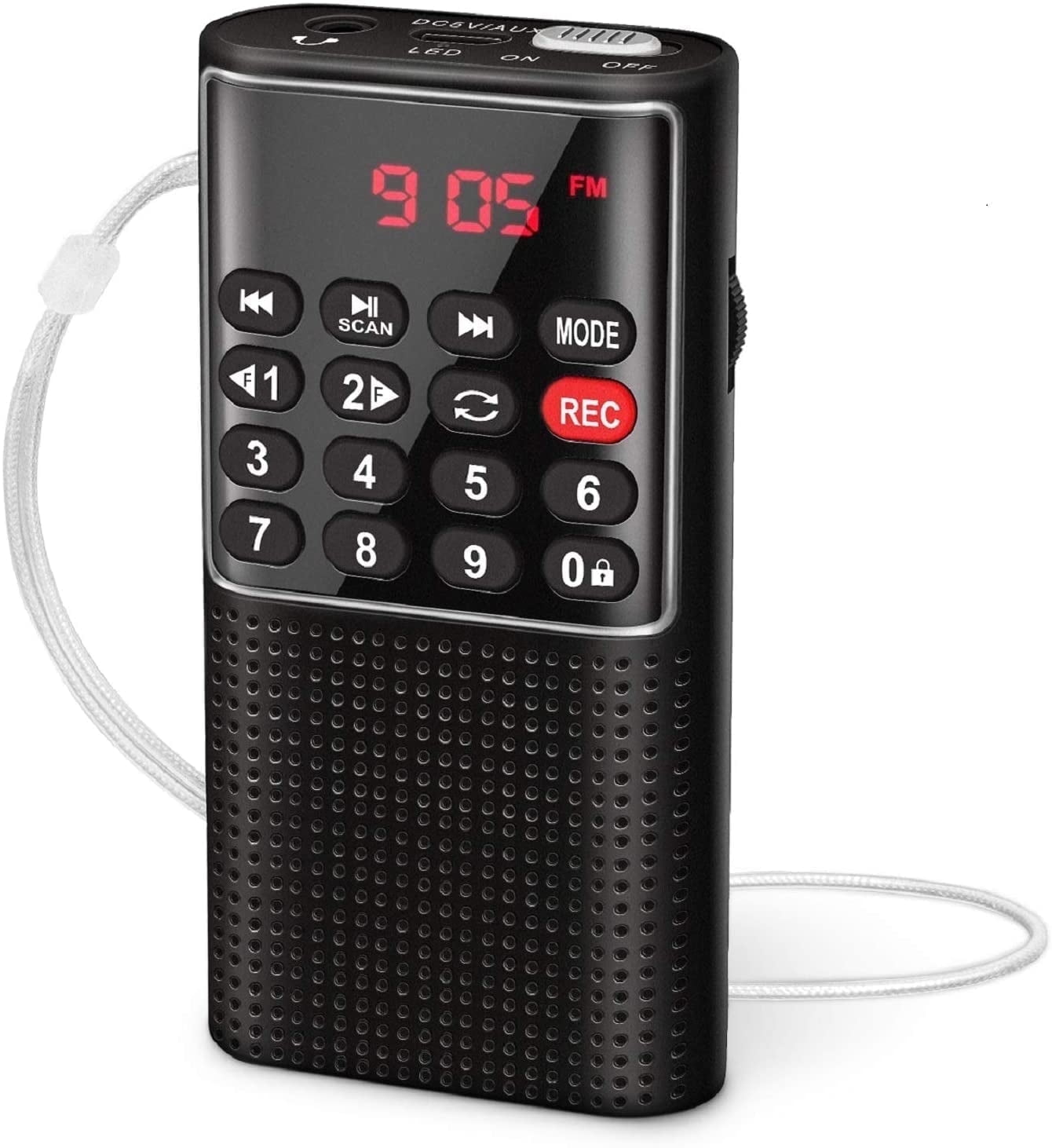 Pocket FM Radio, Mini Pocket Radio with Recorder, MP3 Player with Lock ...