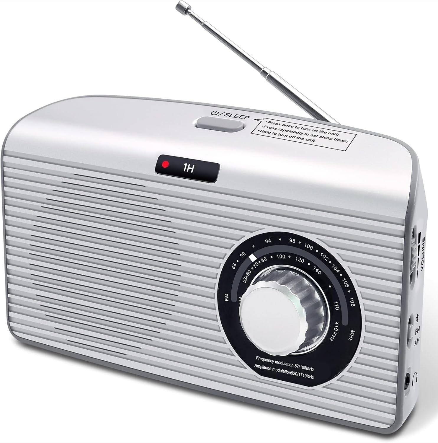 AM FM Portable Radio Plug in Wall or Battery Operated for Home ...