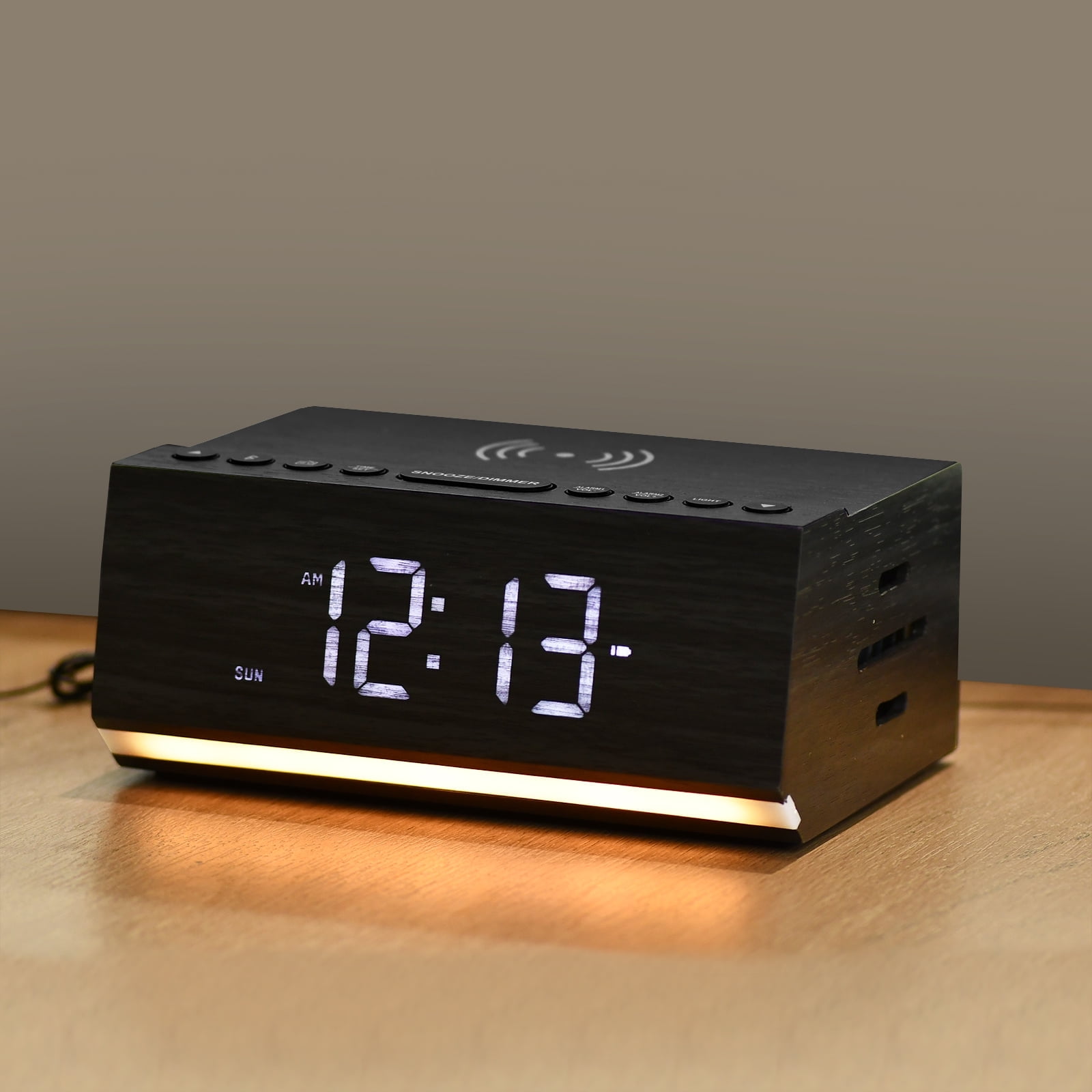 FM Radio Clock, Bluetooth Speaker, Wireless Fast Charging,Dual Alarm ...