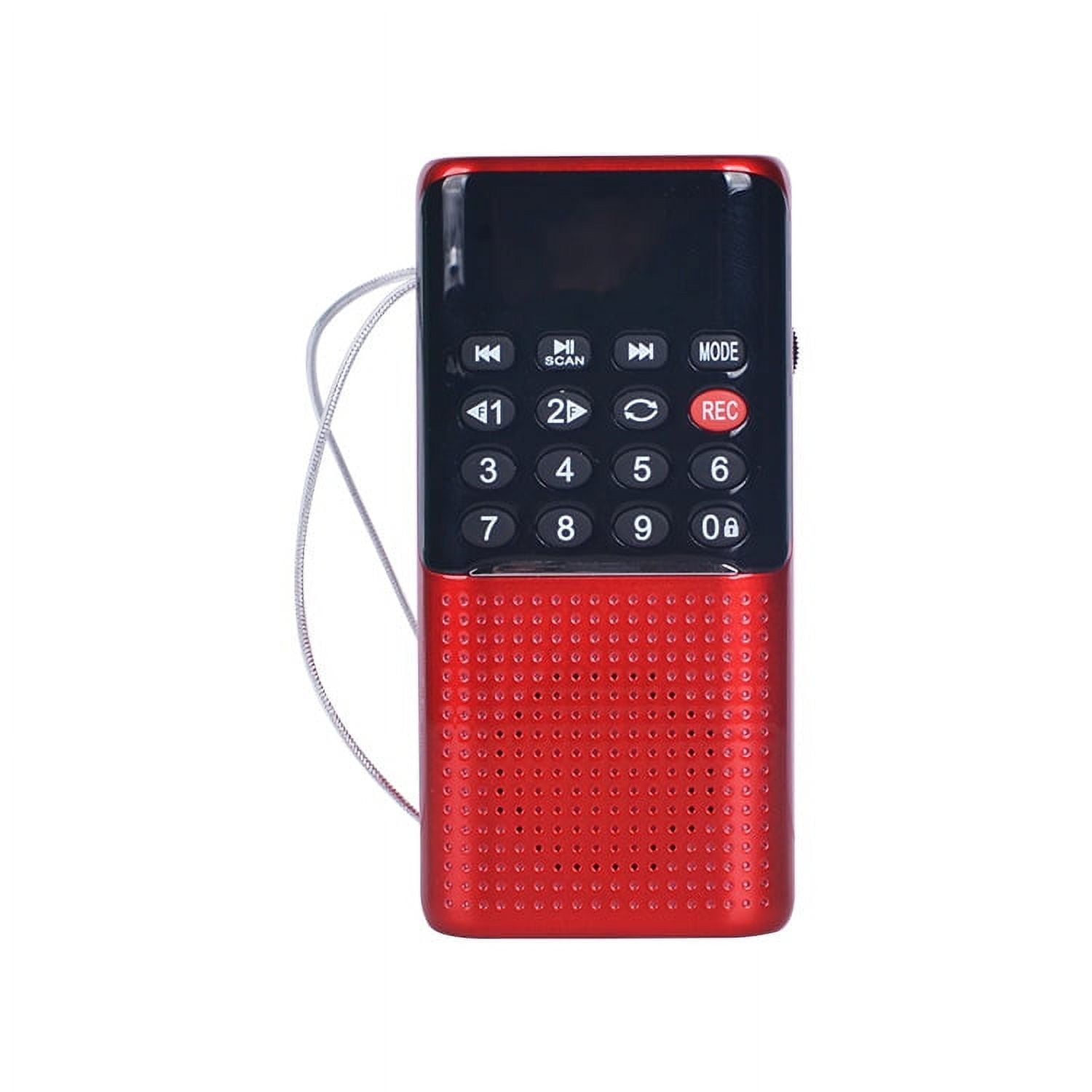 FM Radio Portable Mini Speaker MP3 Music Player (Red),,F115526 ...