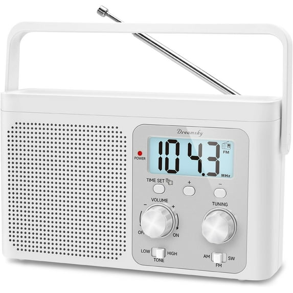AM FM Radio Portable - Shortwave Radio Battery Powered or Plug in Wall ...