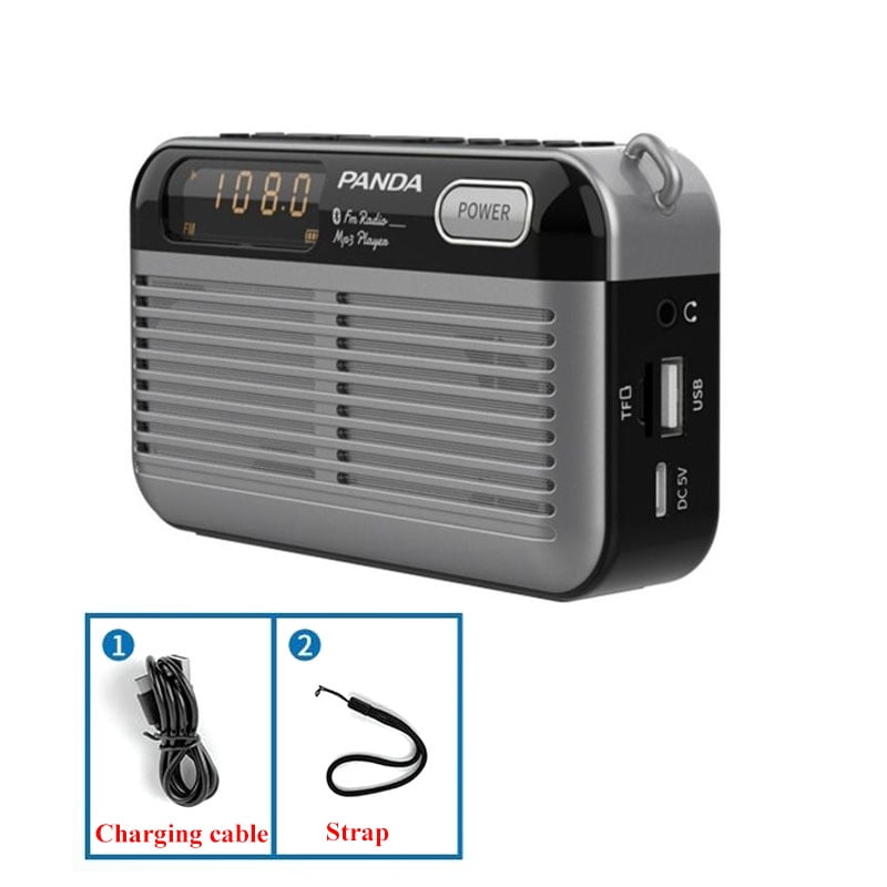 FM Radio Portable Stereo Radio Bluetooth Speaker with LED Display Built ...