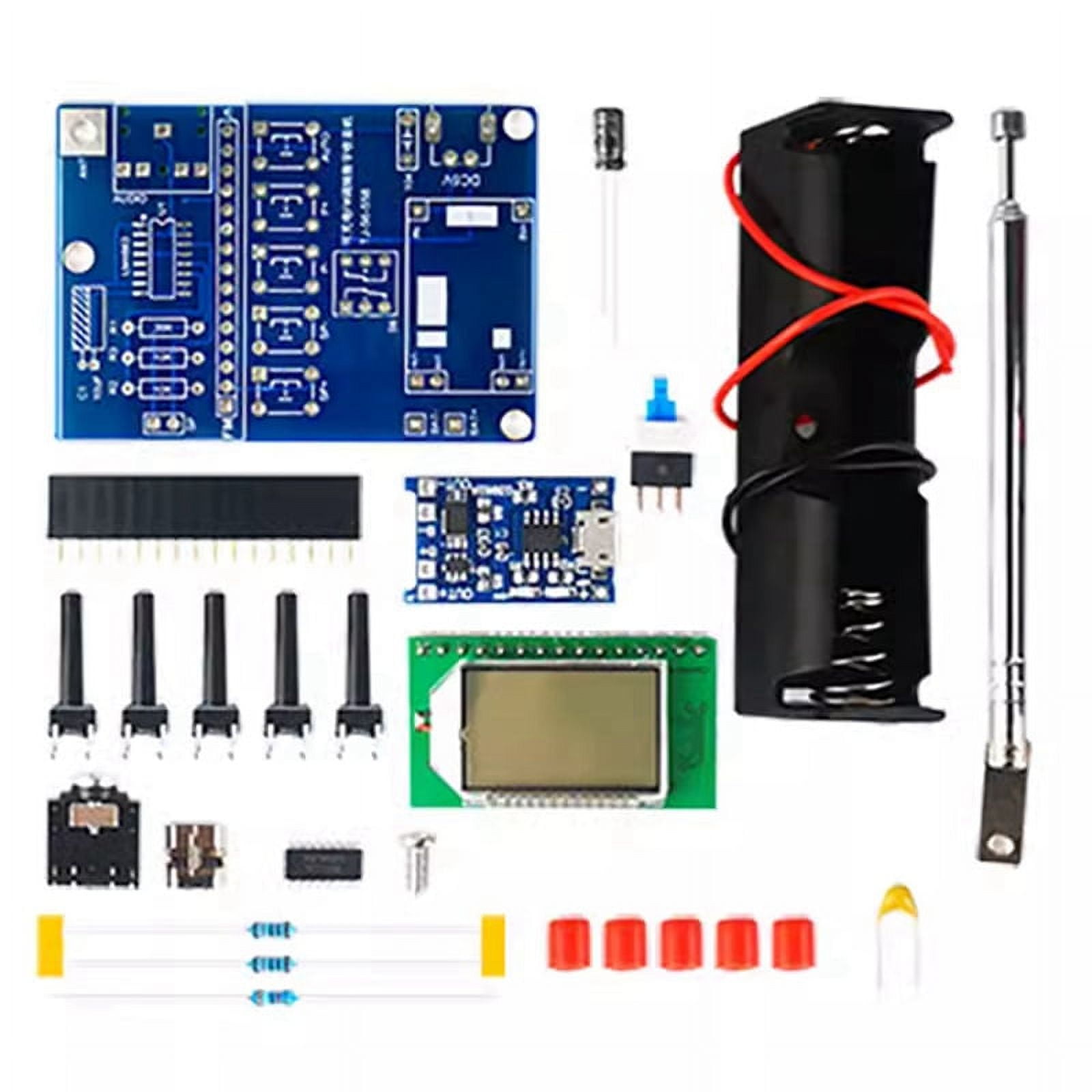 FM Radio Receiver Electronic Welding Kit LCD Display DIY Electronic for ...