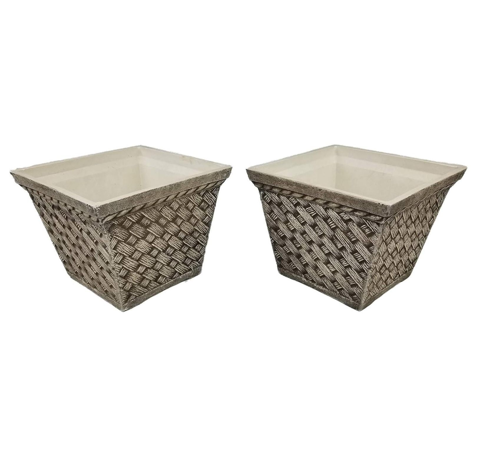 FM-SBWP Medium Square Set of 2, Washed Sandstone planters - Walmart.com