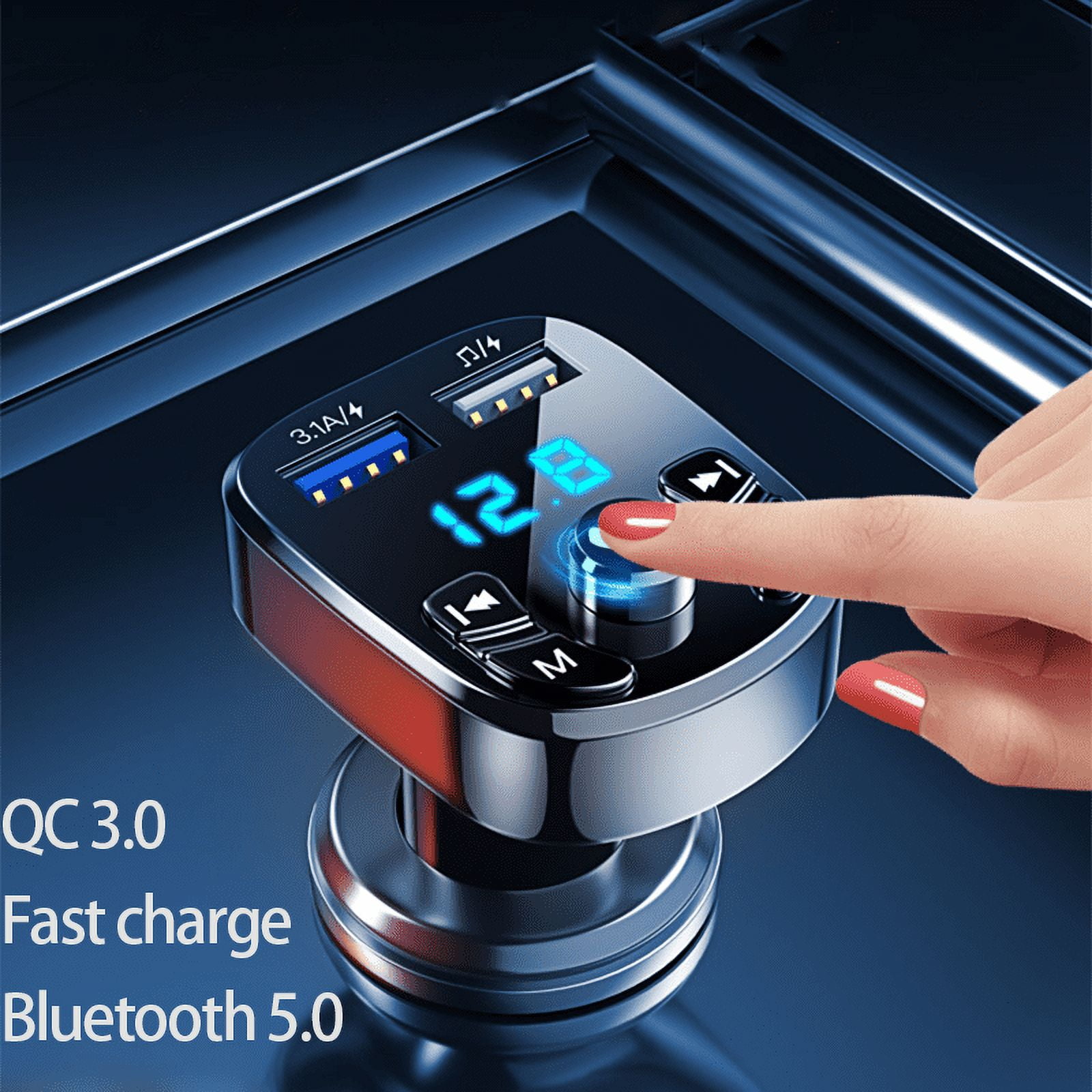FM Transmitter Car Bluetooth Adapter, Wireless Radio Music Adapter Car ...