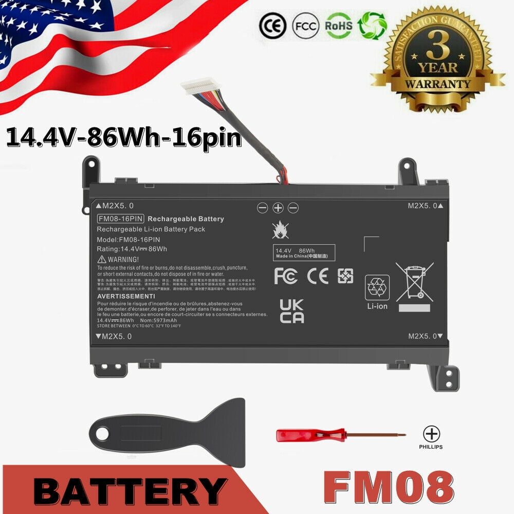 FM08 16-Pin Battery for HP Omen 17-AN013TX 17-AN014TX 17-ab007ur TPN ...