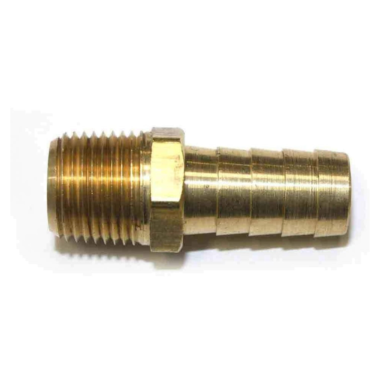 FM68 Brass Hose Barb Fitting, Connector, 1/2 Inch Barb X 3/8 Inch NPT ...