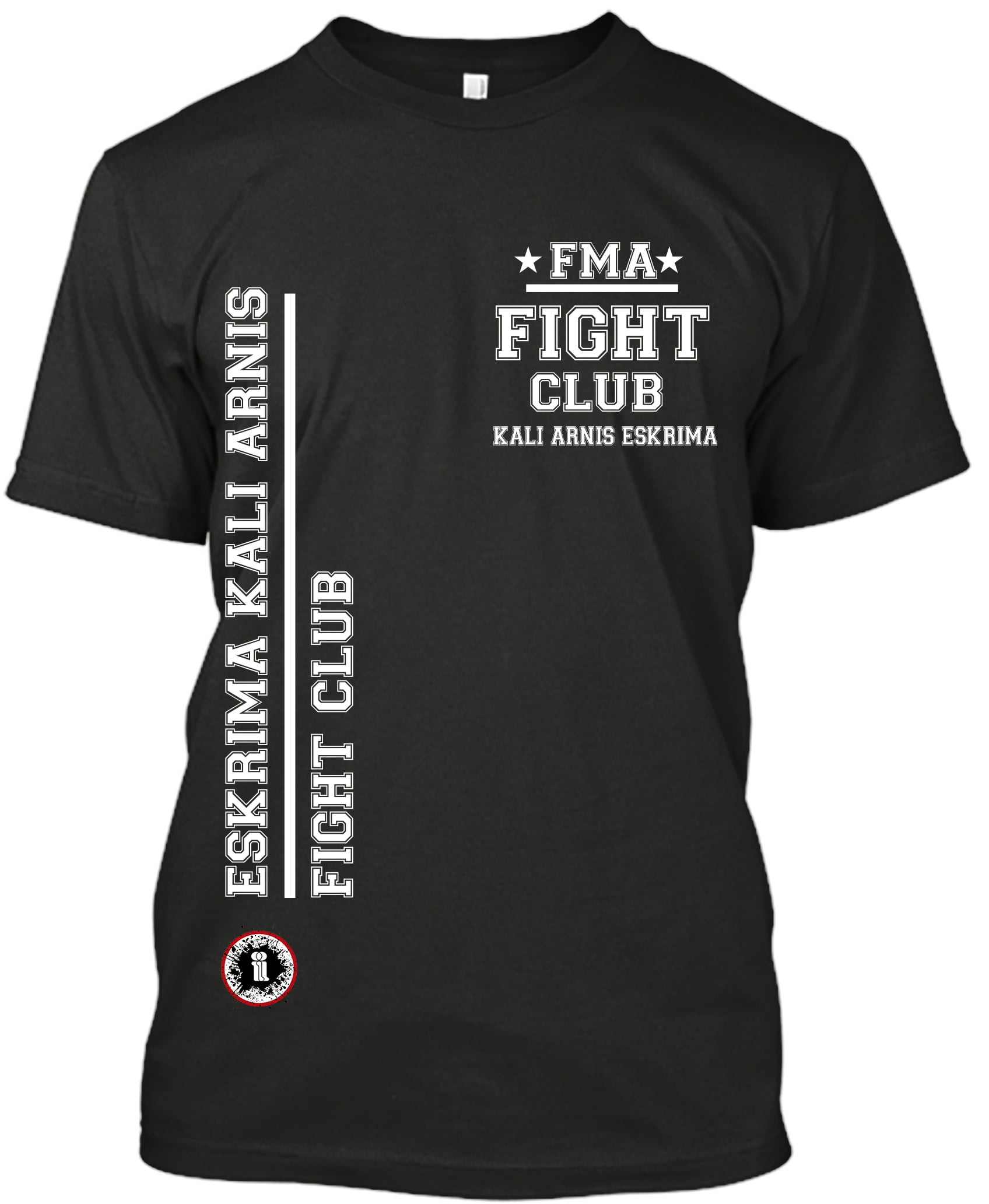 FMA Fight Club pocket print T-Shirt Black tee Filipino Martial Arts ...